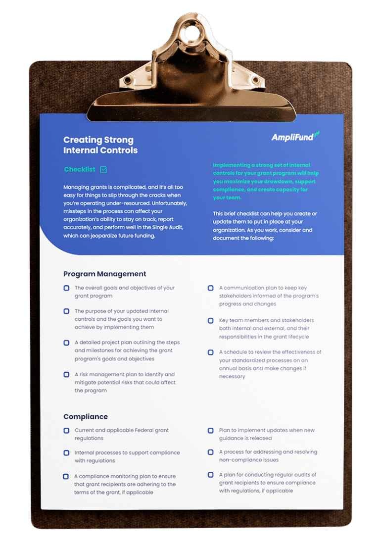 Creating Strong Internal Controls Checklist | AmpliFund